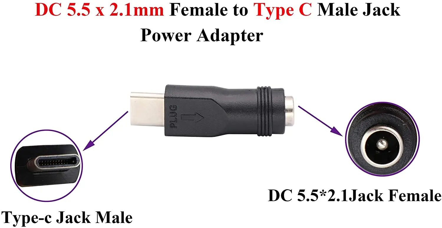 USB Type C to DC5521 Power Adapter - Efficient Charging
