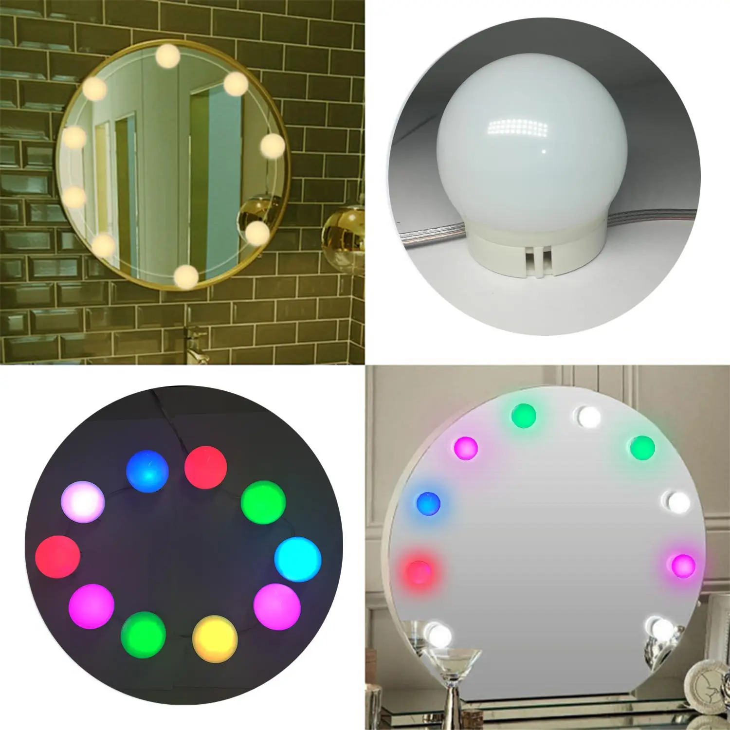 Colorful Hollywood Led Makeup Mirror Light Bulbs 12 Colors Rgbw Wedding ...