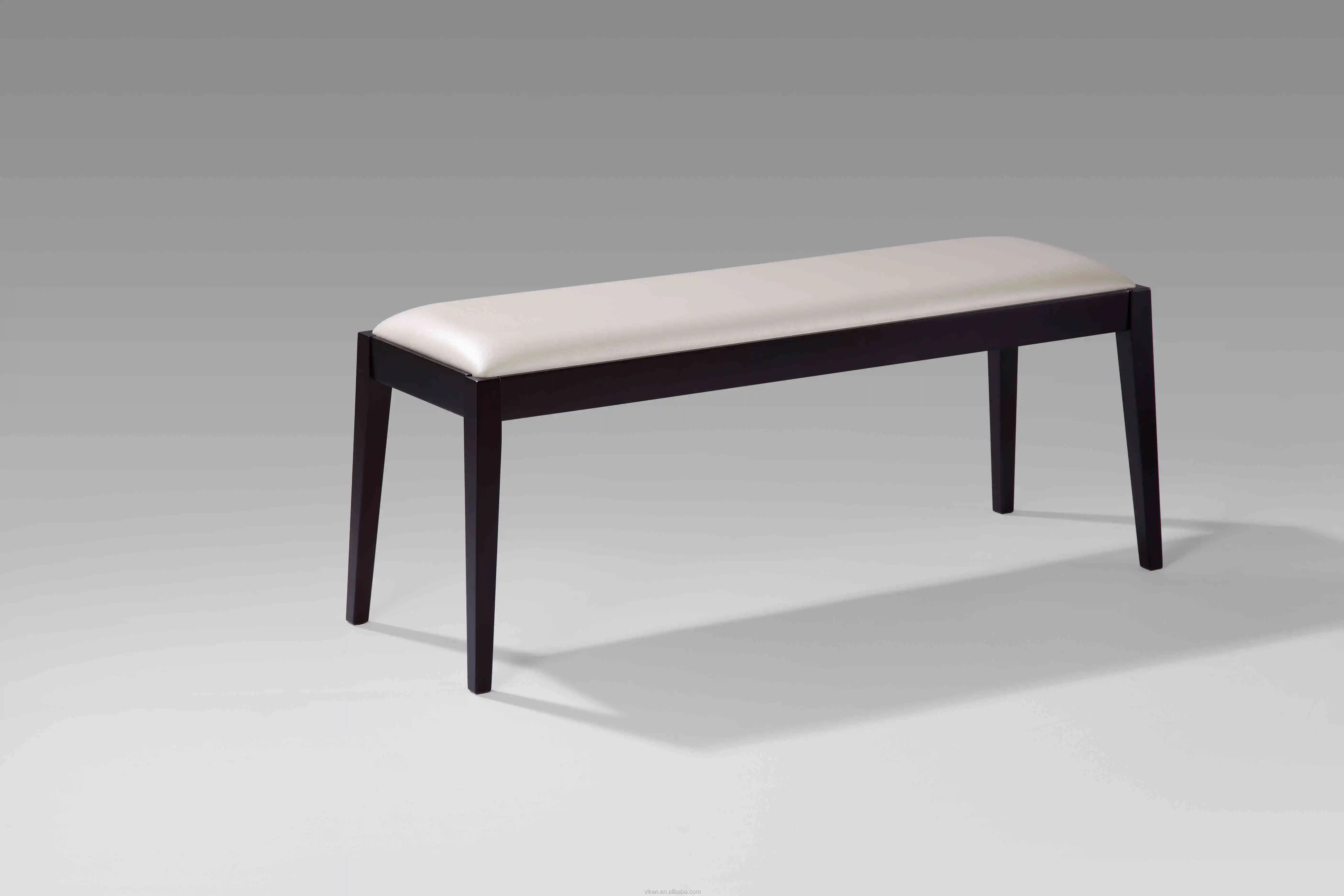 Modern Design Wood Benches For Dining Room Fabric Pu Covered Long Solid ...