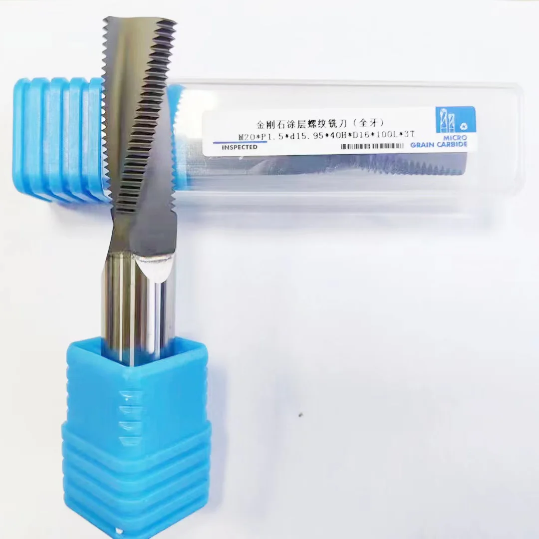 Diamond Coated Thread Milling Cutter For Machining Graphite Internal ...