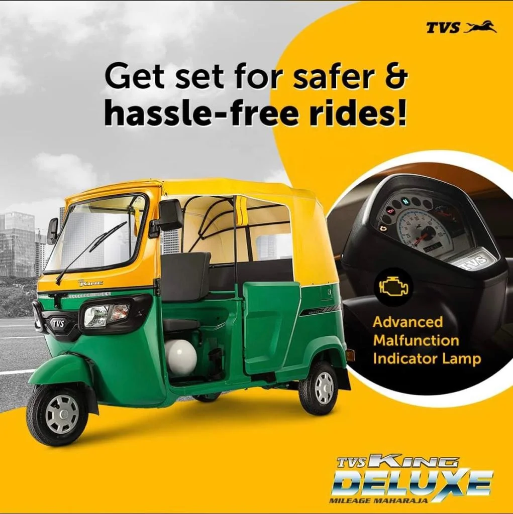TVS King 4s Three Wheeler for Passenger - High Power Engine