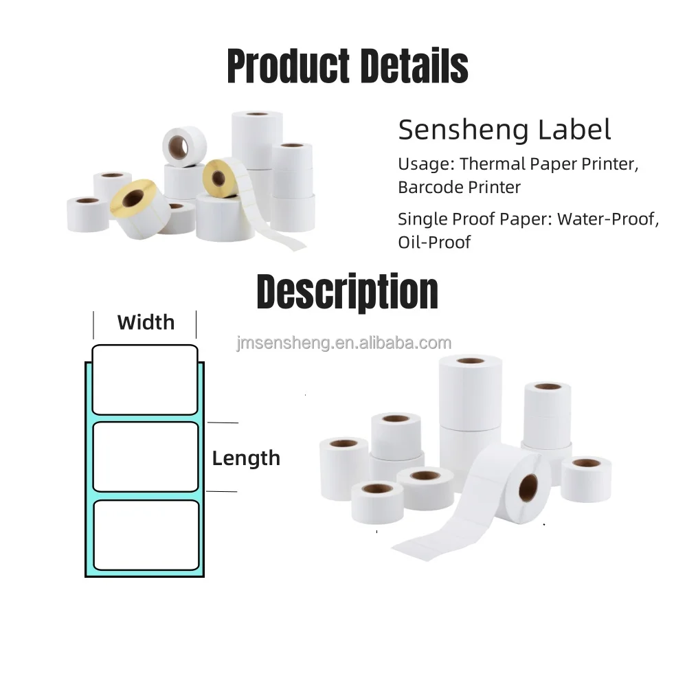 Logo Custom Stickers Labels Barcode Code Stickers Roll Thermal Paper ...