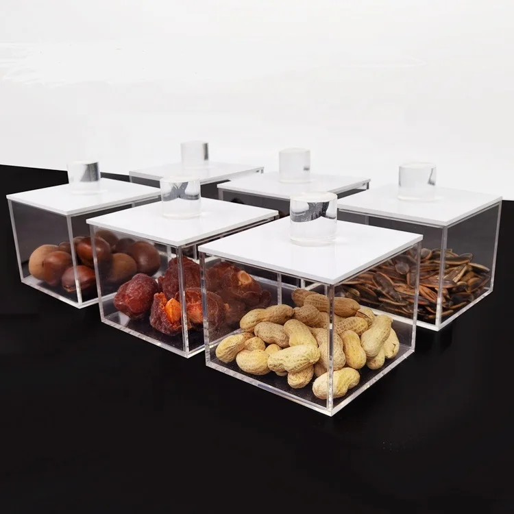 Elegant Custom clear or Color square Snacks Divided Tray Storage Cube ...