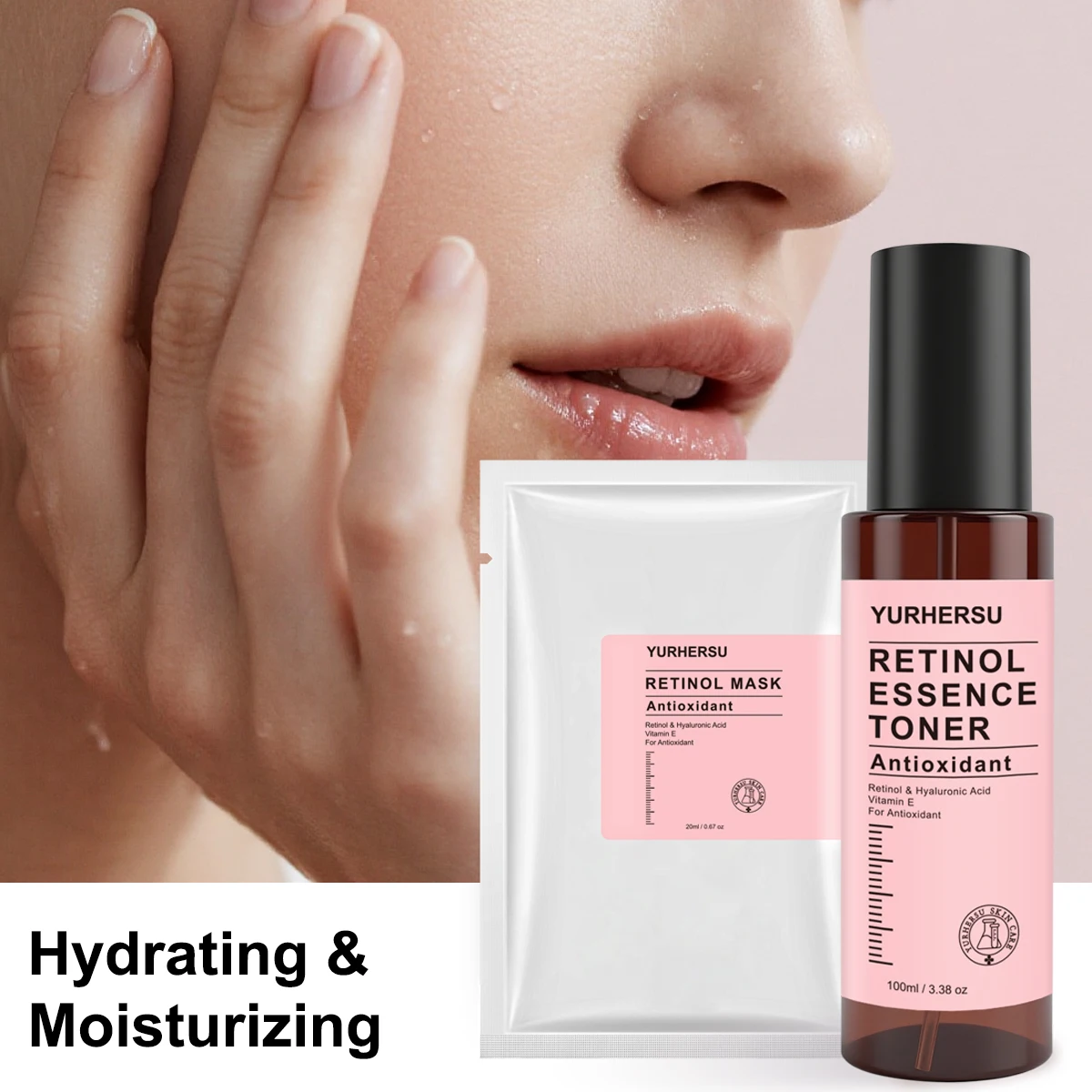Retinol Skincare Set: Anti-Aging Cream, Serum, Eye Cream & Cleanser for ...