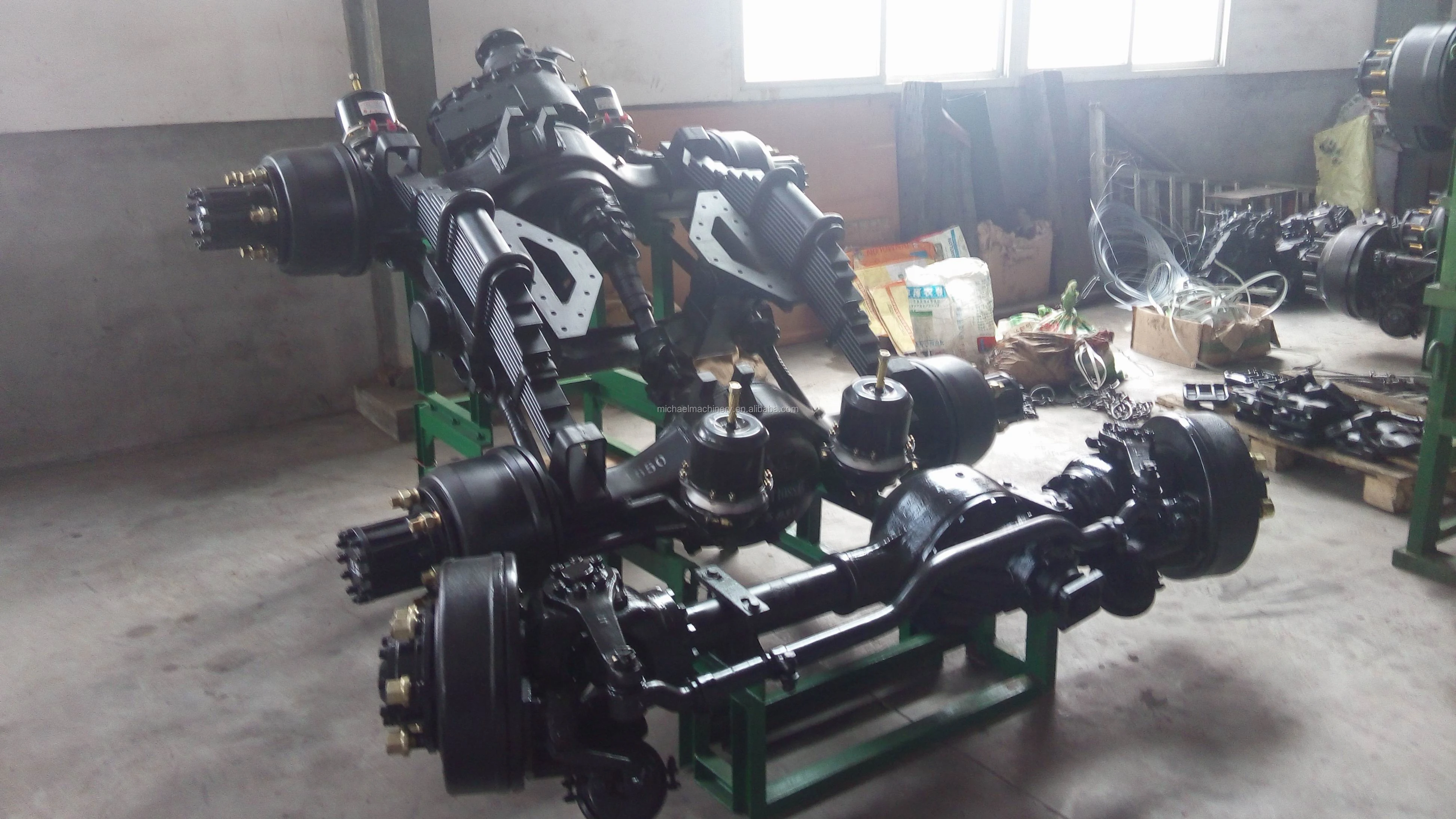 Double Tandem Bogie Suspension Rear Wheel Drive Axles For 6x4 Heavy ...