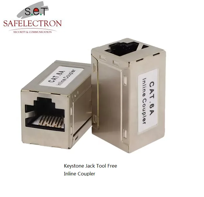 Shielded Cat6a Rj45 In-line Coupler Female Keystone Jack High ...