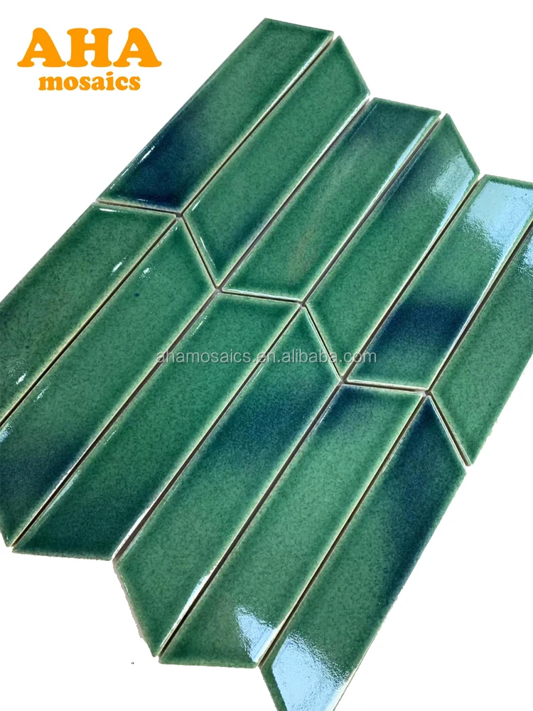High Quality Wall Decorative Backsplash Green Irregular Mosaic Tile ...