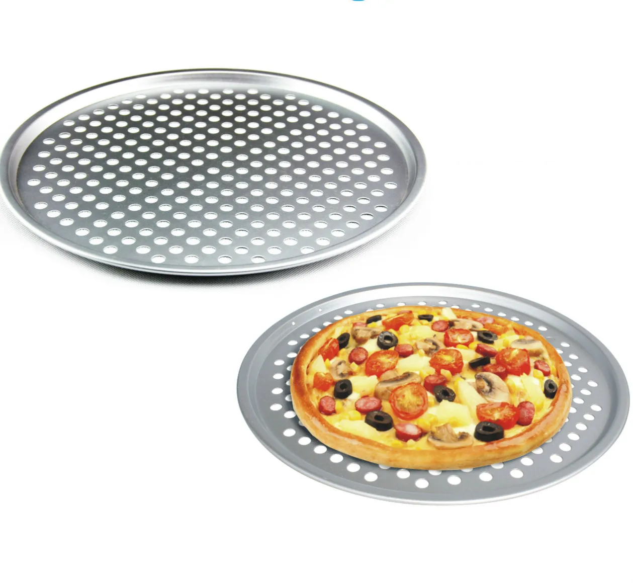 Non-stick Round Pizza Tray /carbon Steel Round Baking Metal Pizza Pan ...