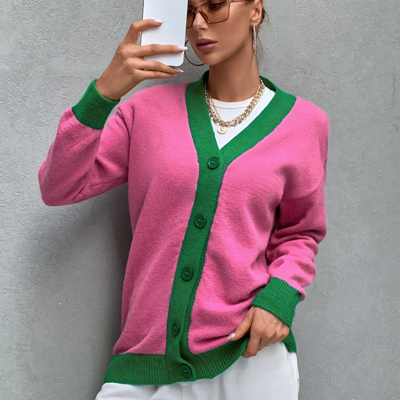 Provide Custom Cotton Polyester V Neck Knitted Oversized Drop Shoulder ...