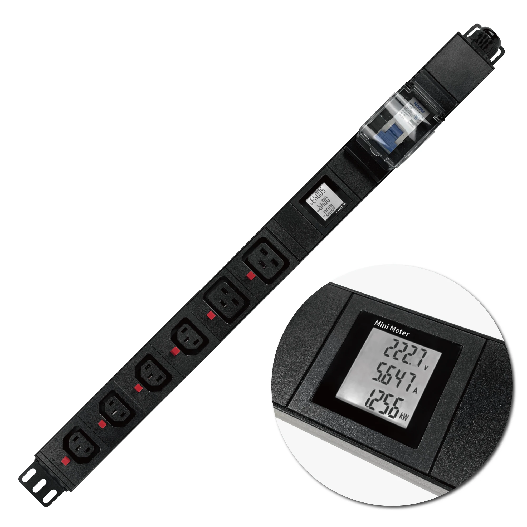 Orient PDU 30A Metered PDU 1U IEC C13 with LOCK Socket L6-30p