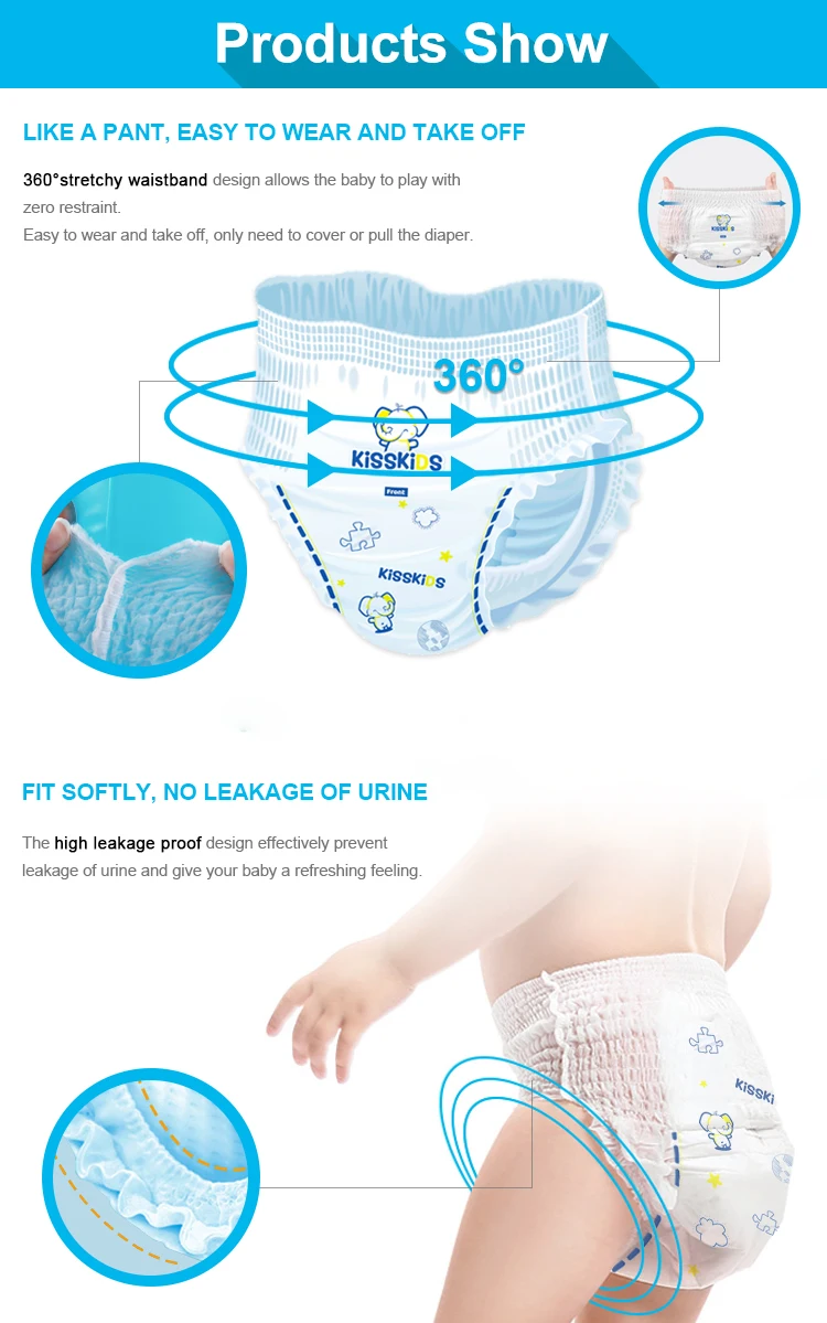 Kisskids Colored Disposable Soft Baby Diapers - Buy Baby Daipers ...