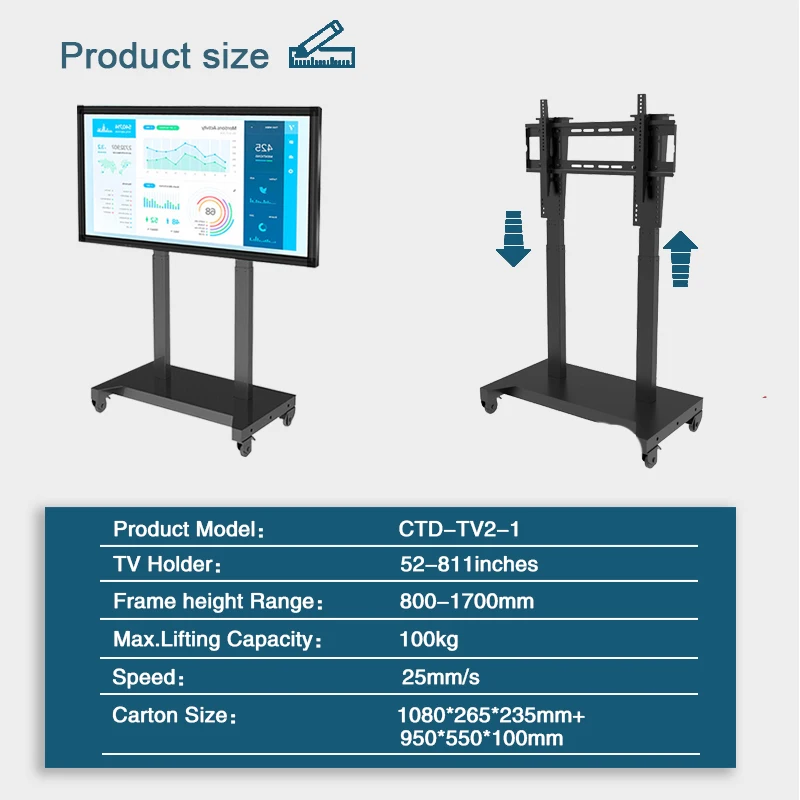 Modern Wheeled Movable Remote Control Tv Station Electric Tv ...