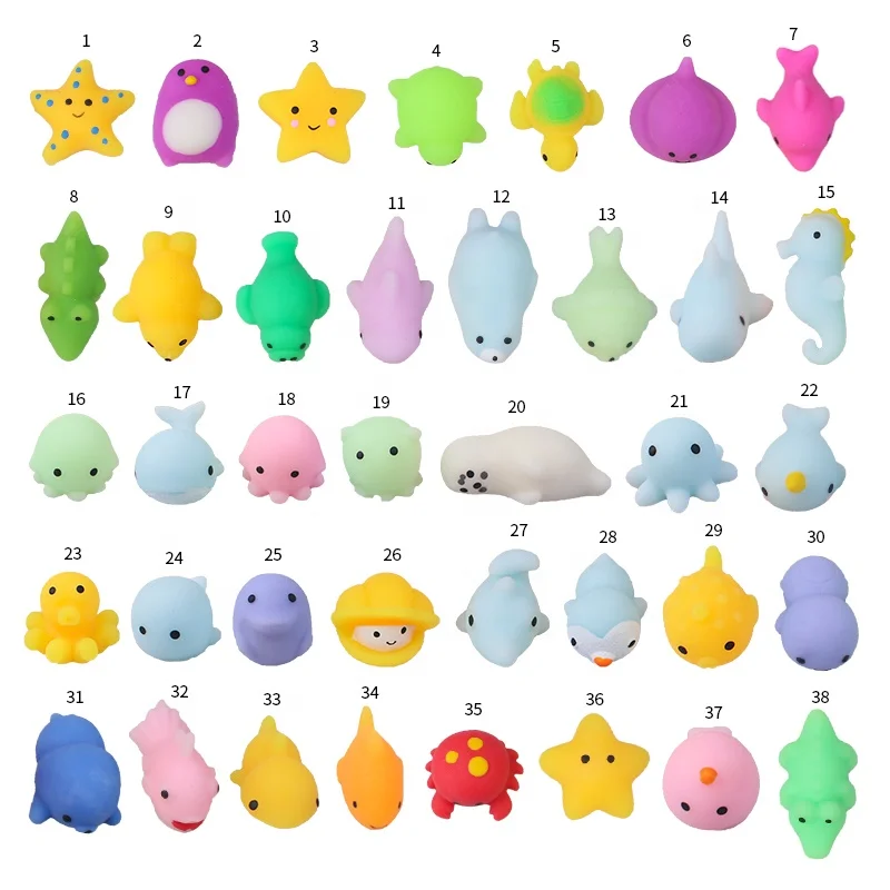 Dinosaur Animals Stress Relief Cute Kawaii TPR Mochi Squishy Toys Style ...