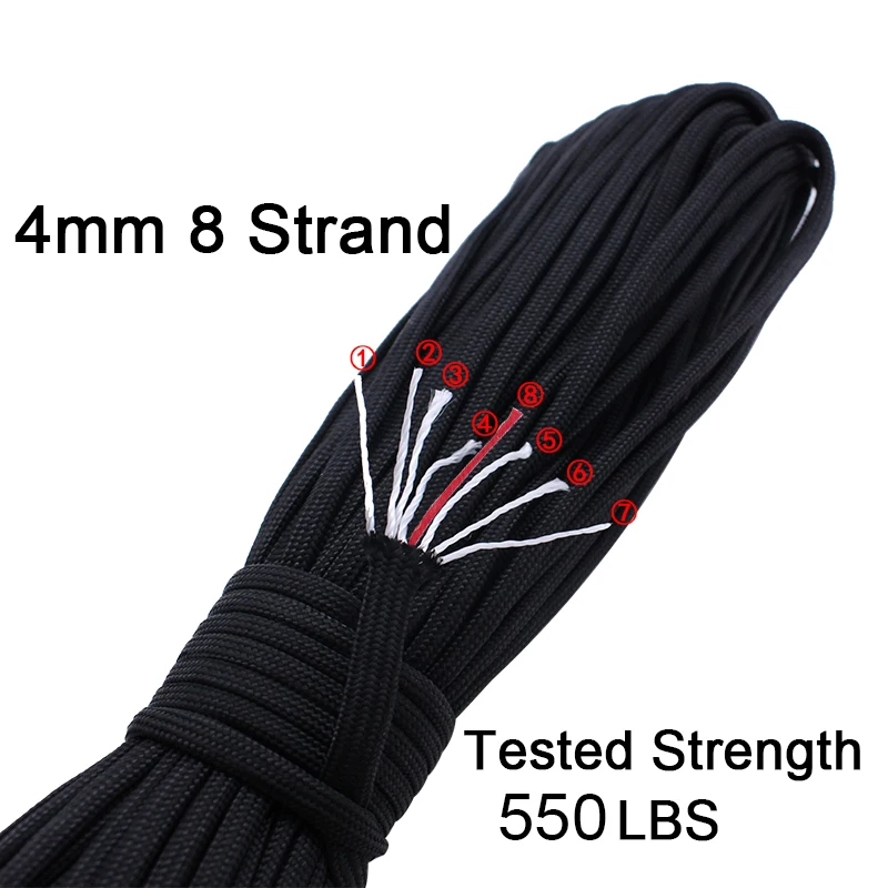 100ft Bushcraft 550 Parachute Rope - Survival Fire Cord