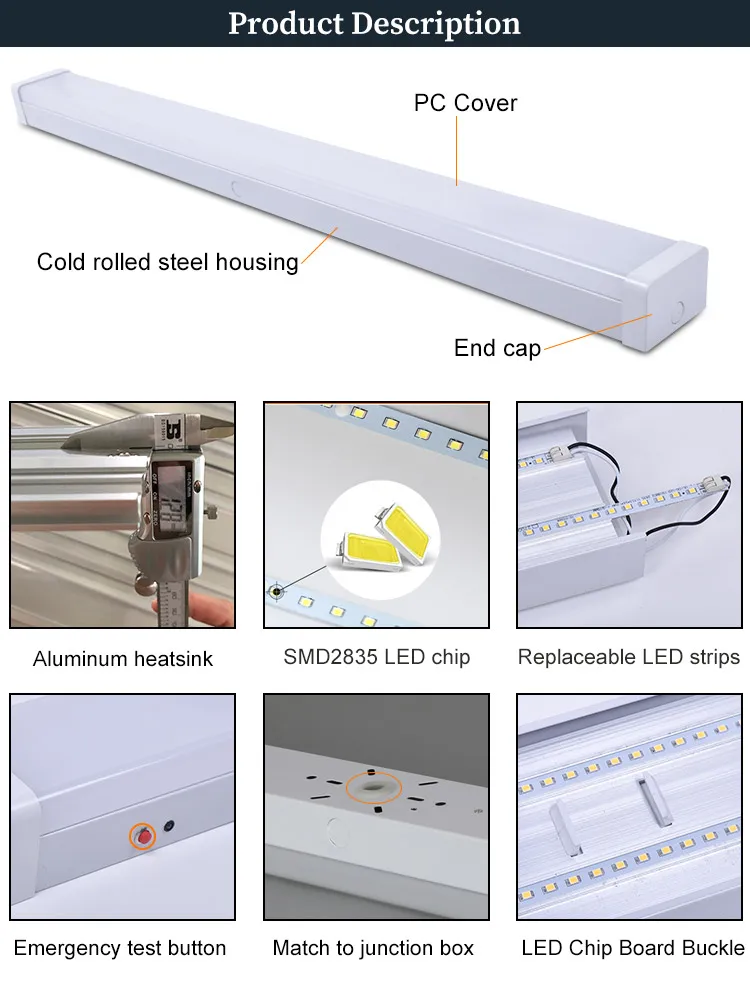 2x36W Surface Mounted LED Batten Light with Prismatic Diffuser - Ideal ...