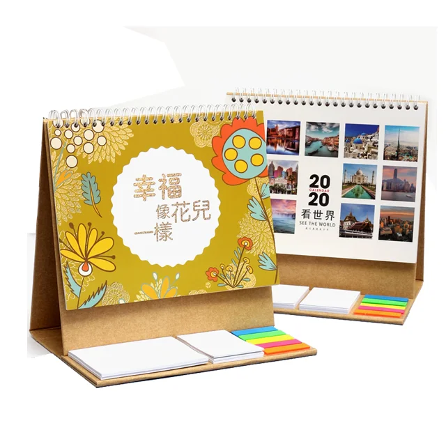 Standing Sticky Note Calendar Promotional 2020 Hardcover Tent Desk ...