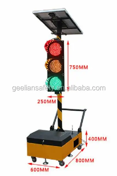 200mm Mobile Solar Traffic Light Pedestrian Crossing Light Led Stop ...