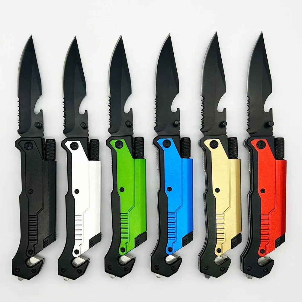 7 in 1 Outdoor Camping Multifunction Folding Knife - 3cr13 Blade