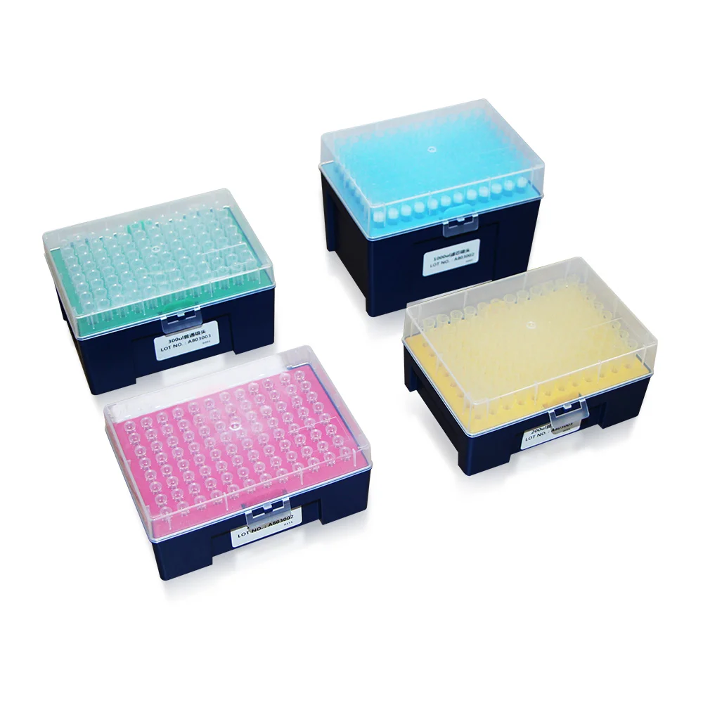 96 Well Sterile 200ul Pipette Tips With Filter Dnase Rnase Free 1000ul ...