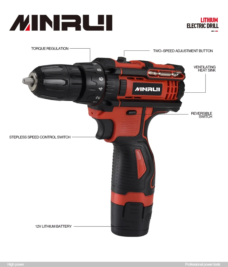 Mini Cordless Drill With 12v Electric Power Variable Speed Type Oem Odm ...