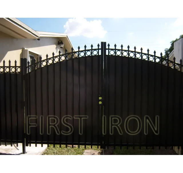 Elegant Wrought Iron Privacy Fence & Gate for House