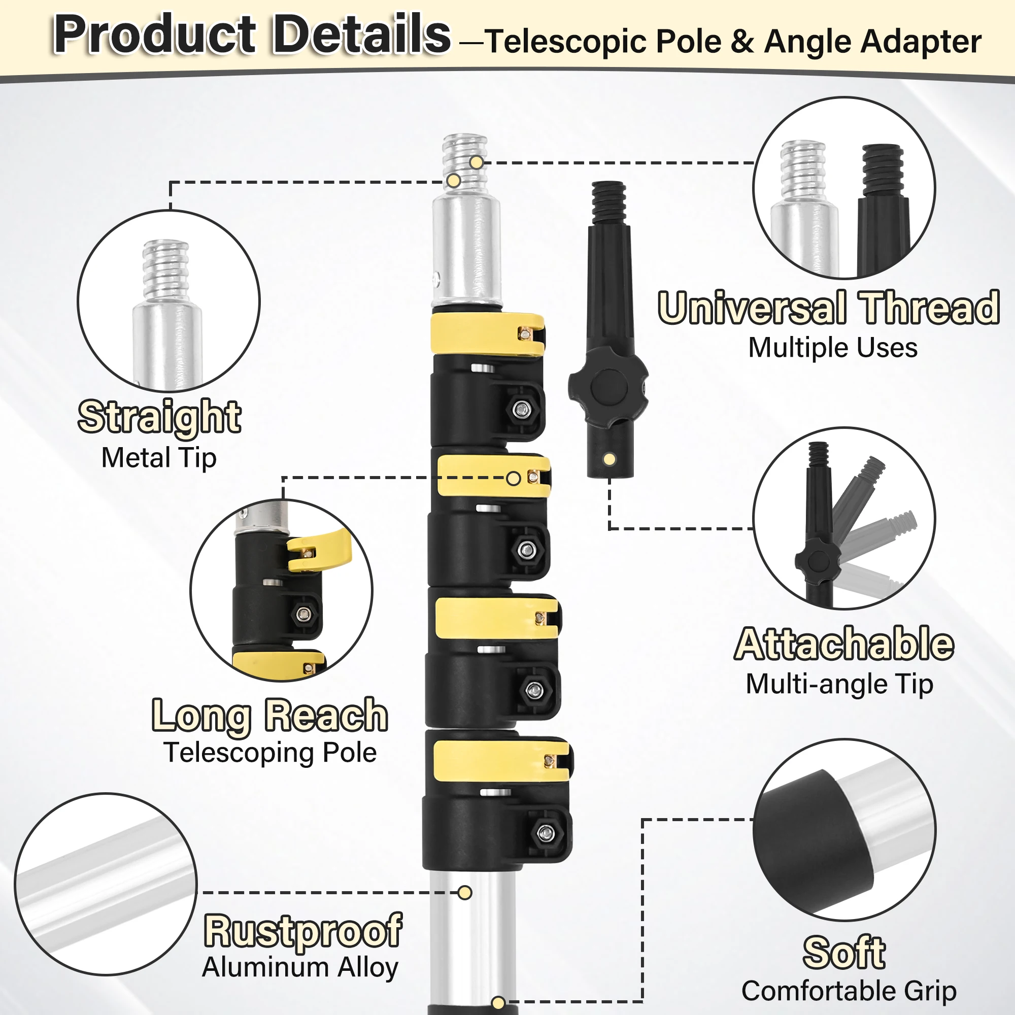 Light Bulb Changer - Adjustable Telescopic Pole for High Ceilings