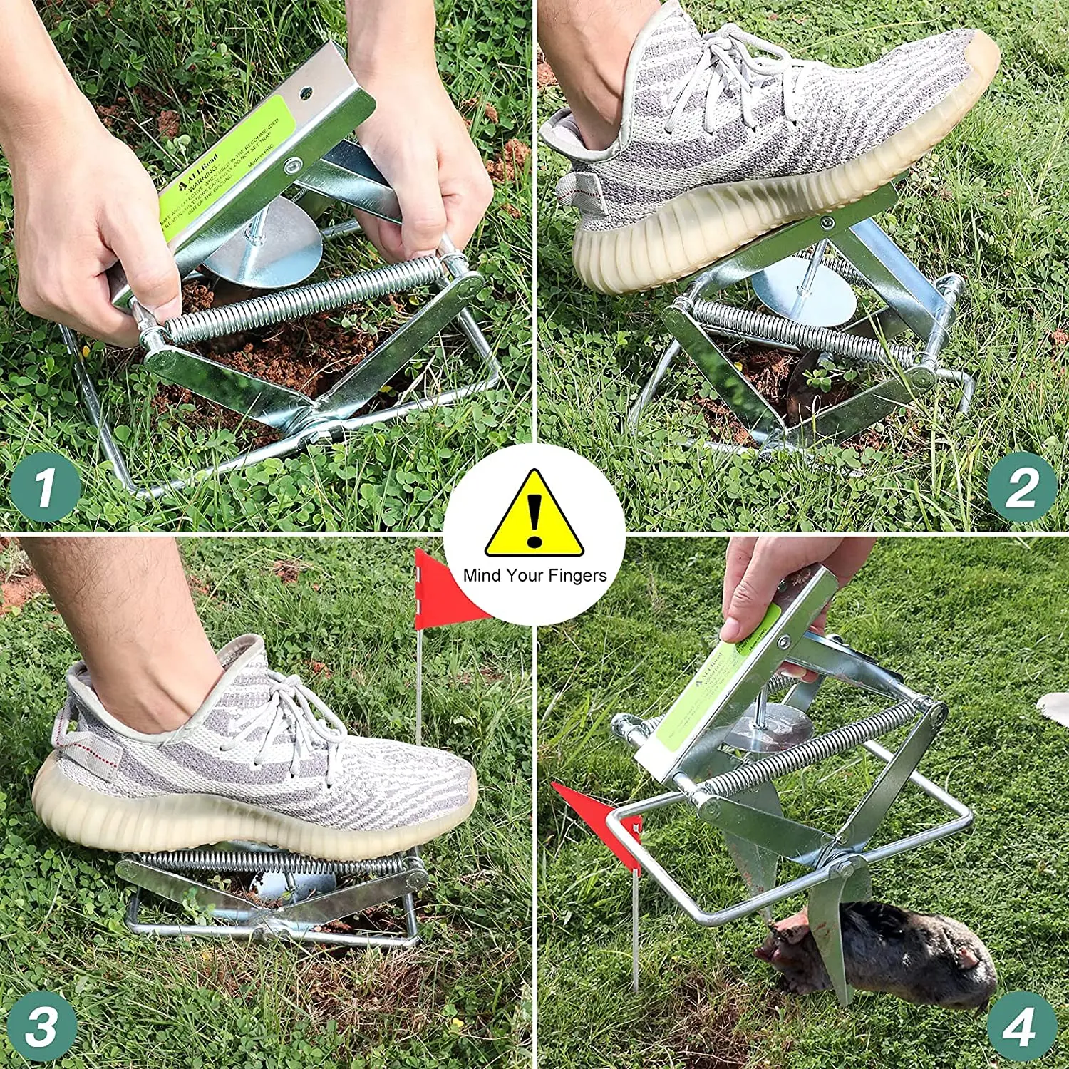 Mole Eliminator Trap - Easy Setup with Quick Kill Reusable Scissor Trap ...