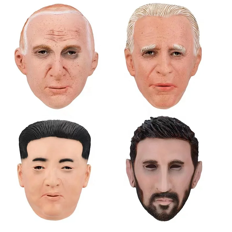Simulation President Putin Biden Star Messi Latex Mask Head Set Holiday ...