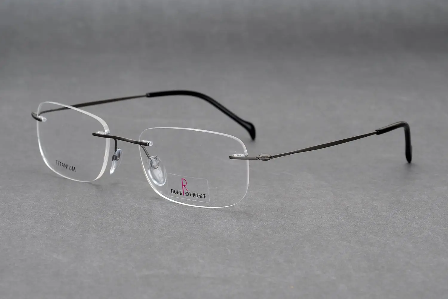 Pure Titanium Eyeglasses Rimless Optical Frame Prescription Spectacle