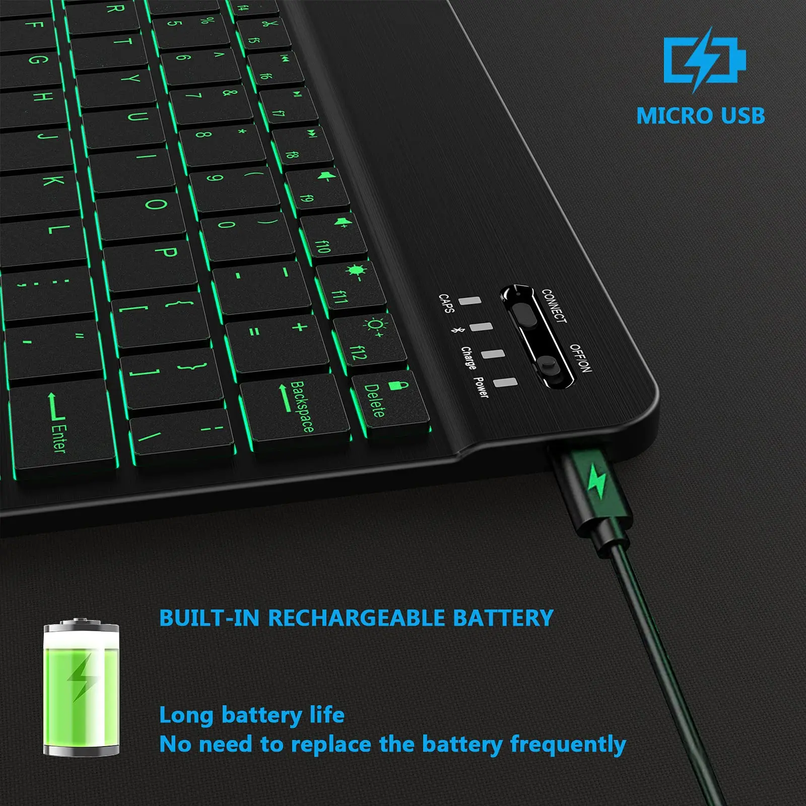 Custom German Layout bluetooth Azerty Keyboard Clavier Sans Fil Backlit ...