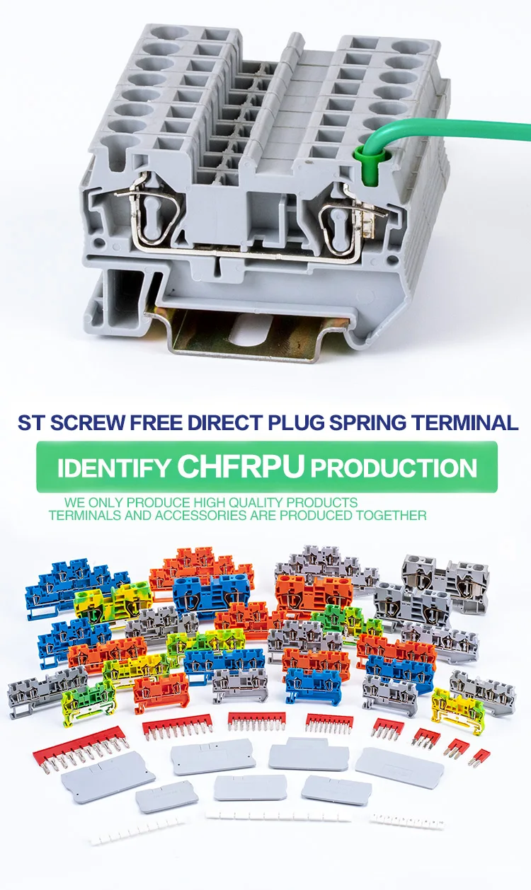 JST 6 Feed Through Spring Terminal Block Spring Connection DIN Rail ...