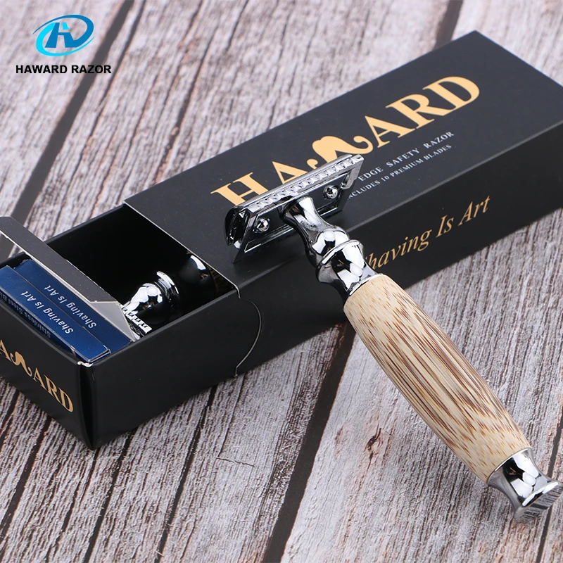 Private Label Double Edge Safety Razor Eco Friendly Bamboo Razor For ...