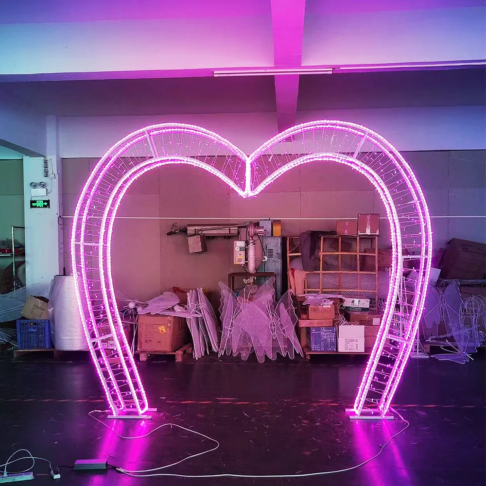 Outdoor Wedding LED Heart-shaped Arch Light Decoration Street ...