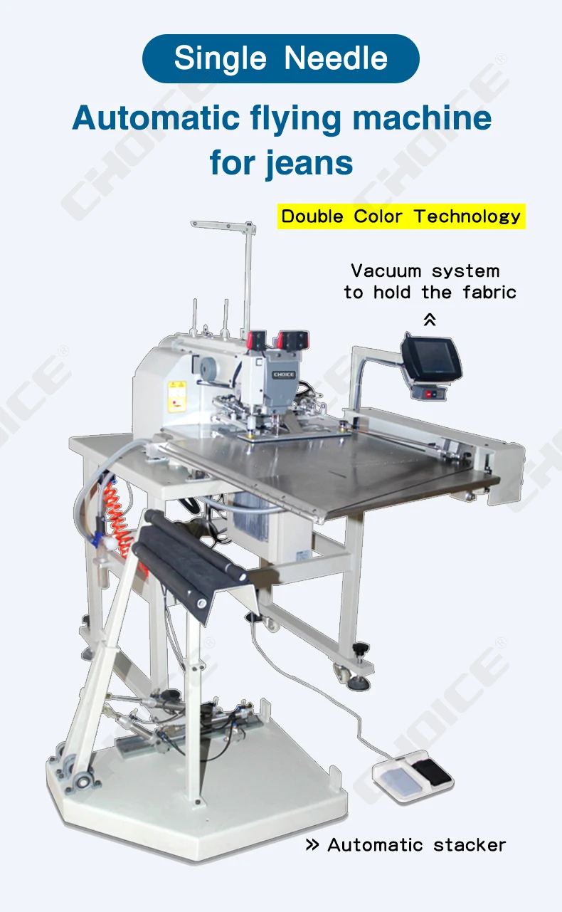 GC1010MJ-ASN Single Needle Full Automatic Jeans Placket Setting Sewing ...