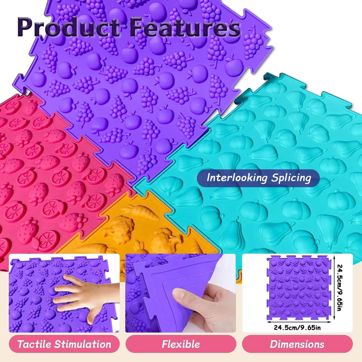 Sensory Junction Interlocking Orthopedic Game Mat Set Multicolored ...