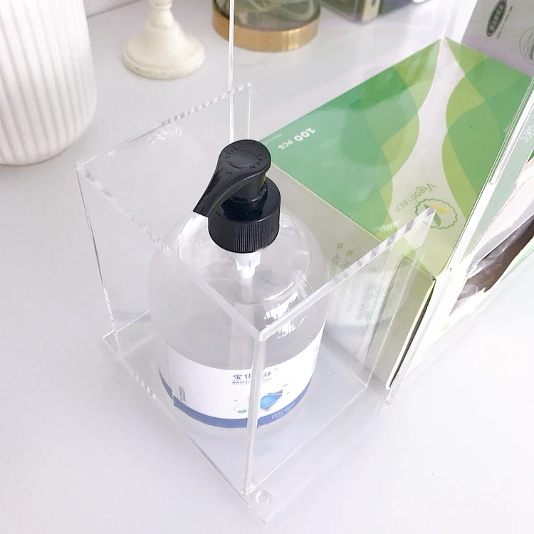 In Stock Acrylic Hand Sanitizers Holder Face Mask Storage Box Mask ...