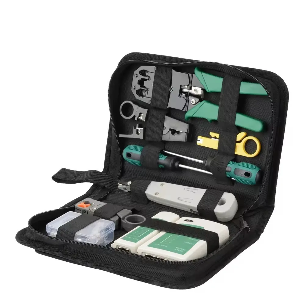 Network Hardware Tool Kit: RJ45 Crimp Tool, Cable Tester, Stripper, and ...