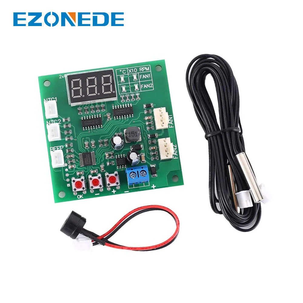 2-channel 4-wire Fan Temperature Controller Speed Governor Display ...