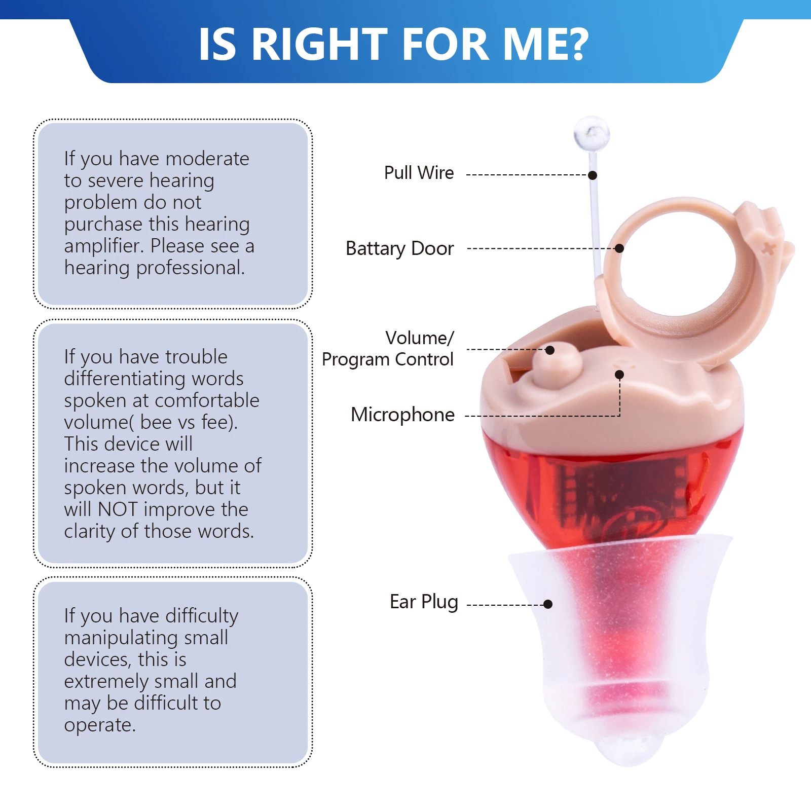 New Product Fully Digital Hearing Aids 312 Size Battery For Mild To ...