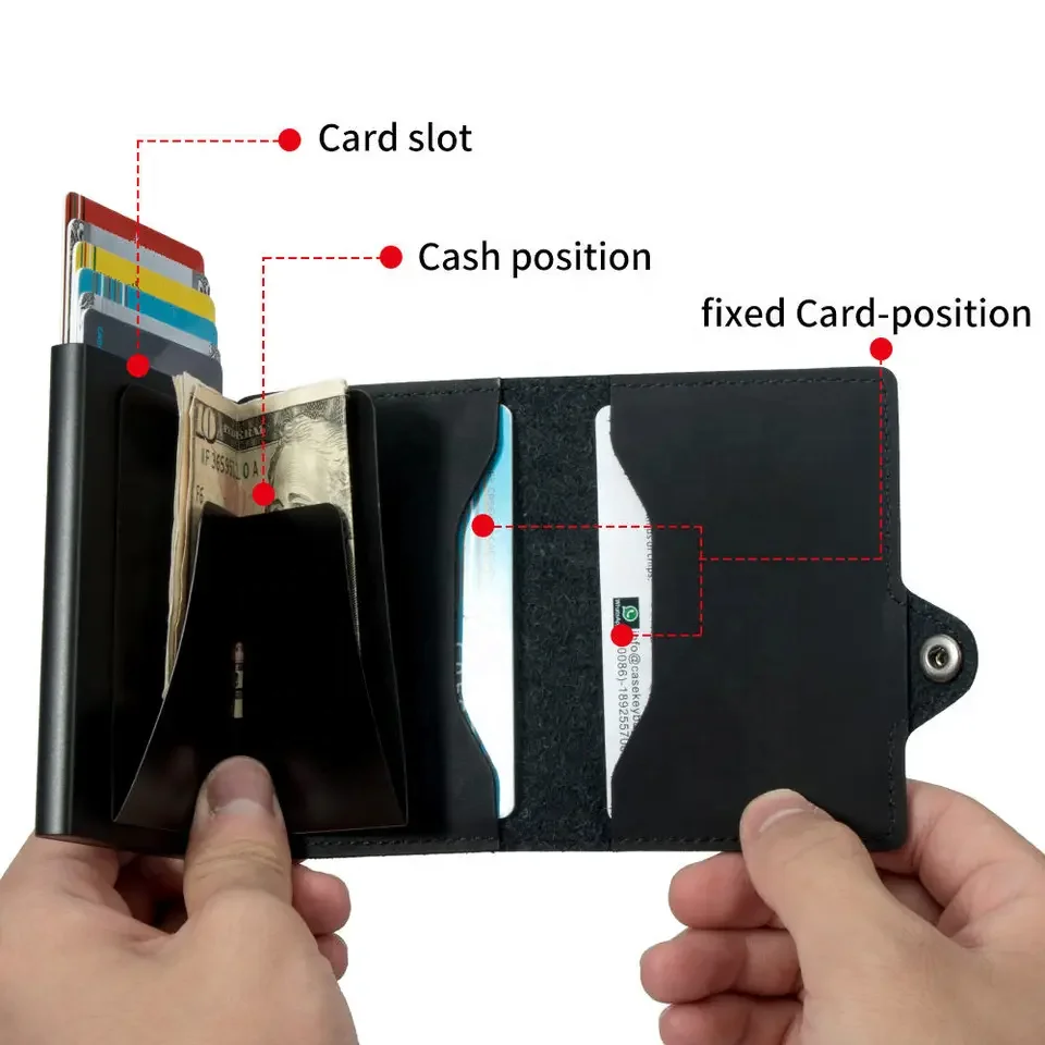 Secure and Stylish: Side Push Button RFID Blocking Wallet