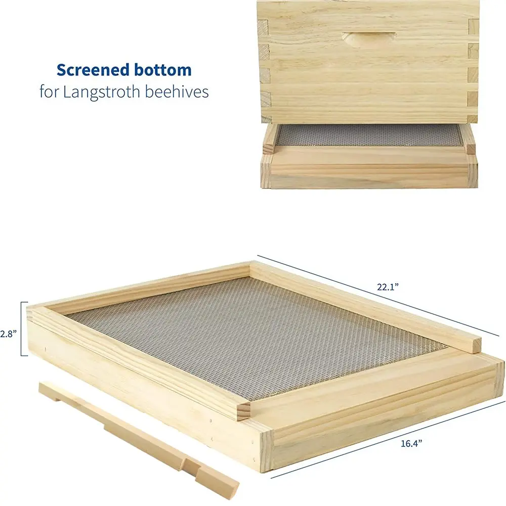 10 Frame Langstroth Beehive Screened Bottom Board Beekeeping Hive ...