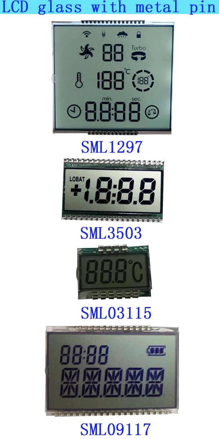 Monochrome smd LCD Display 7 segment 4 Digit Nunmeric Alphanumeric LCD ...