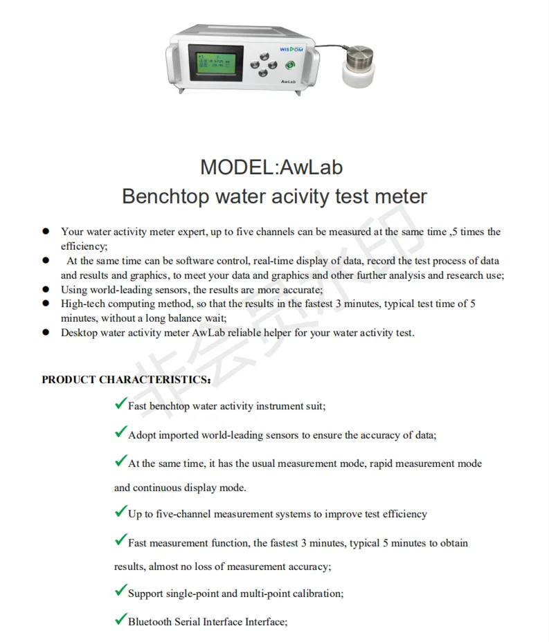Awlab Benchtop Testing Water Activity Meter - Reliable & Accurate