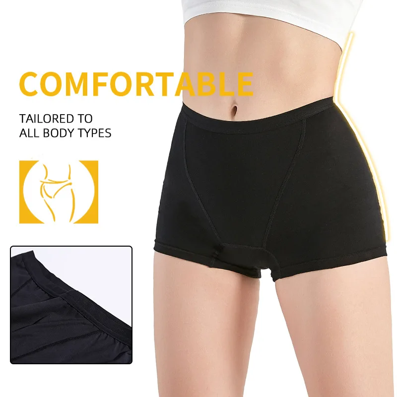 High Quality Reusable 4 Layers Heavy Flow Menstrual Boxer Briefs Colorful Bragas Menstruales ...