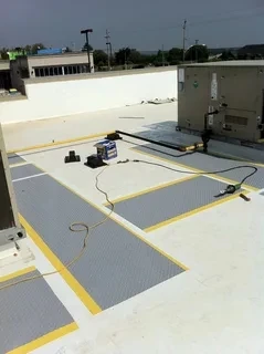 34 Inch x 50 Ft Grey TPO Walkway Pad with Yellow Border - Durable ...