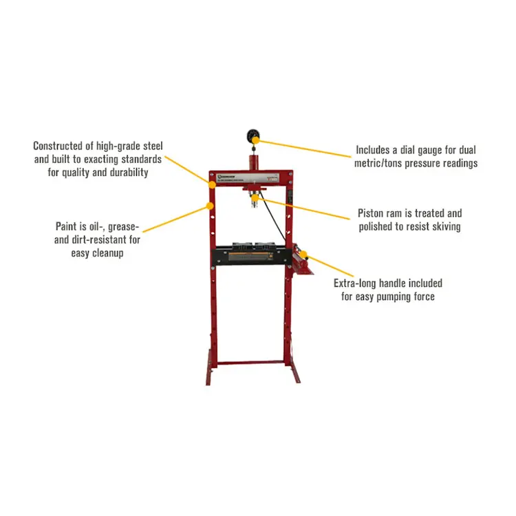 20 Ton Hydraulic/pneumatic Heavy Duty Shop Press Tools With Gauge - Buy ...
