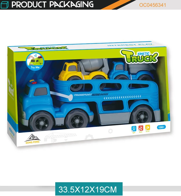 3PCS Kids Big Toy Cartoon Truck Set - Freewheel Fun