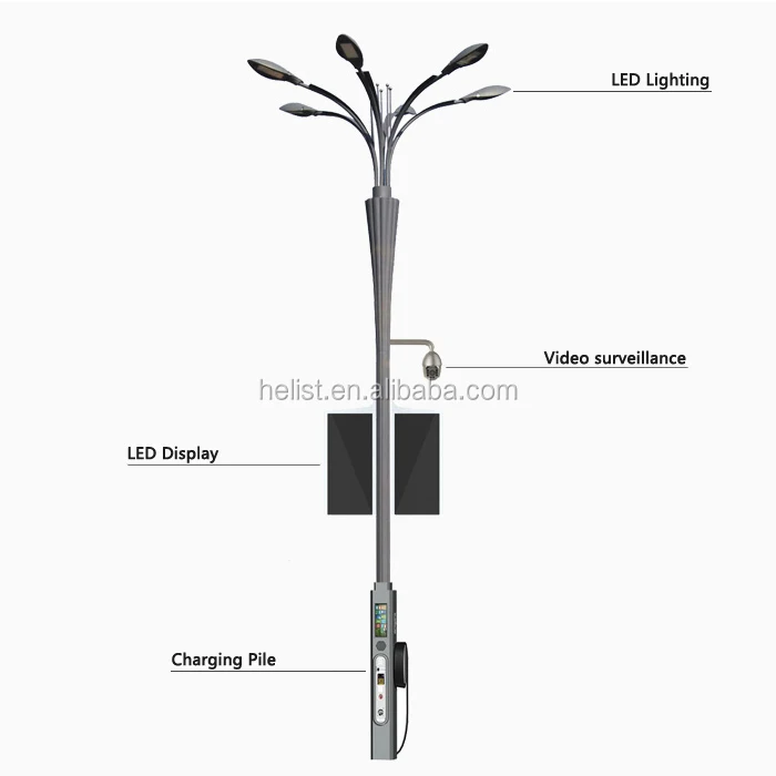 Smart Street Light Pole Lamp Multi Function Smart Street Lighting System - Buy Smart Street ...