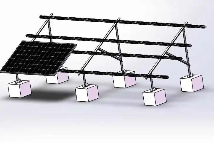 Solar Panel Racks System Non Penetration Aluminum Ballasted Flat Roof ...