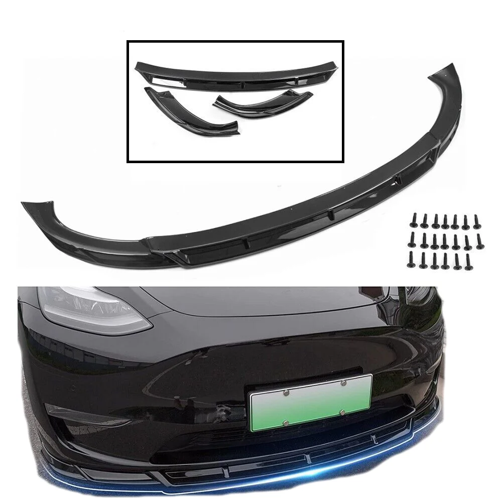 Car Modification Front Bumper Lip Spoiler For Tesla Model Y Front Lip ...